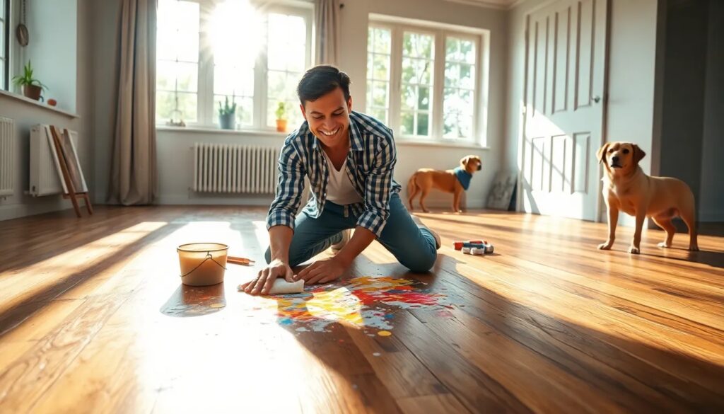 How to Get PAINT SPLATTER Off WOOD FLOOR - EASY Tips!